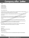 Company Offer Letter Sample with Examples
