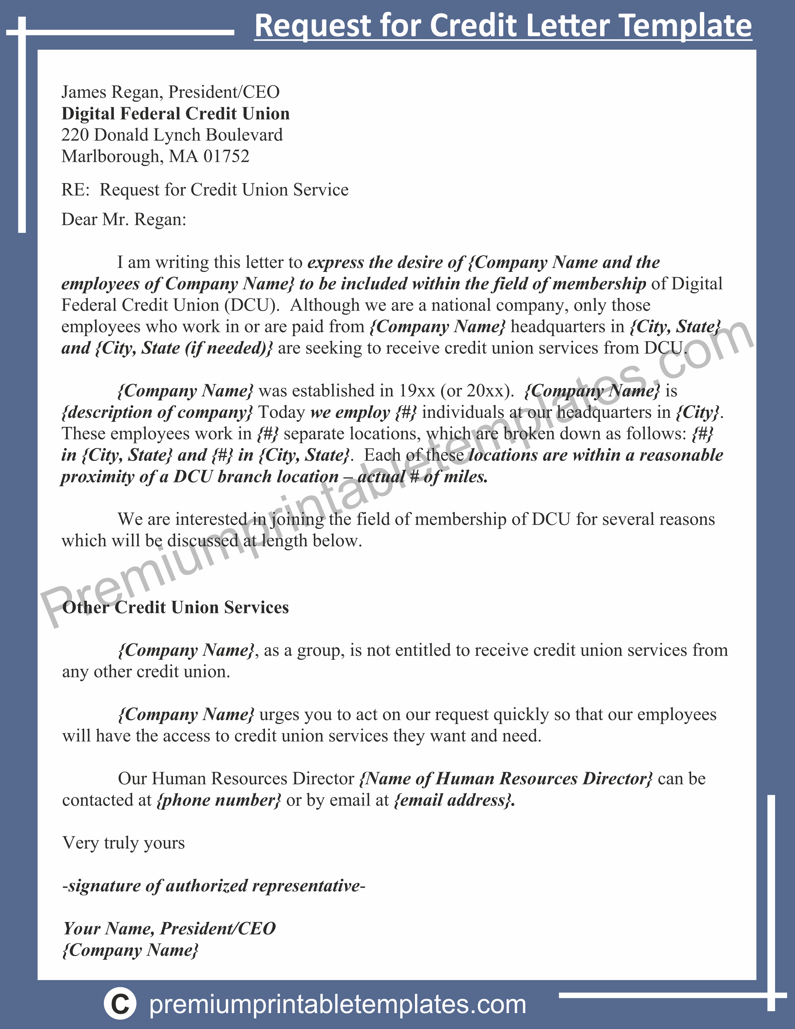 Request For Credit Letter Template Premium Printable Templates Request For Credit Letter Template Premium Printable Templates