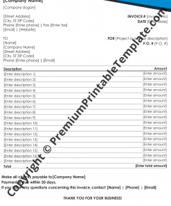 Invoice Template | Premium Printable Templates