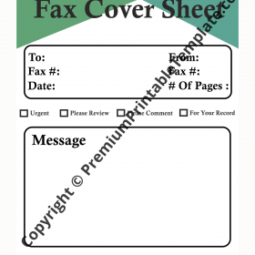 Personal Fax Cover Sheet Printable Template Download- Editable & PDF