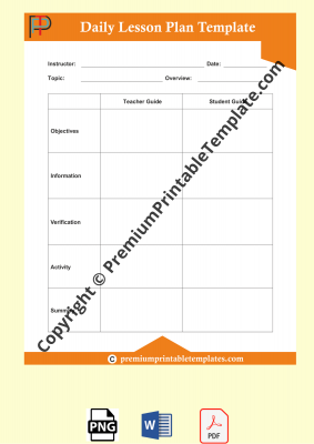 Sample Daily Lesson Plan Template in PDF & Word