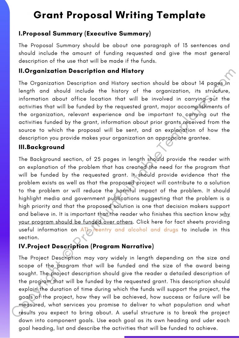 Grant Writing Proposal Sample Printable Template [Pack of 5]