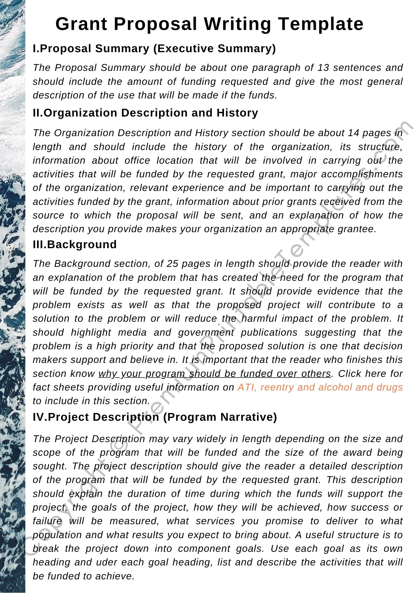 Grant Writing Proposal Sample Printable Template Pack Of 5 