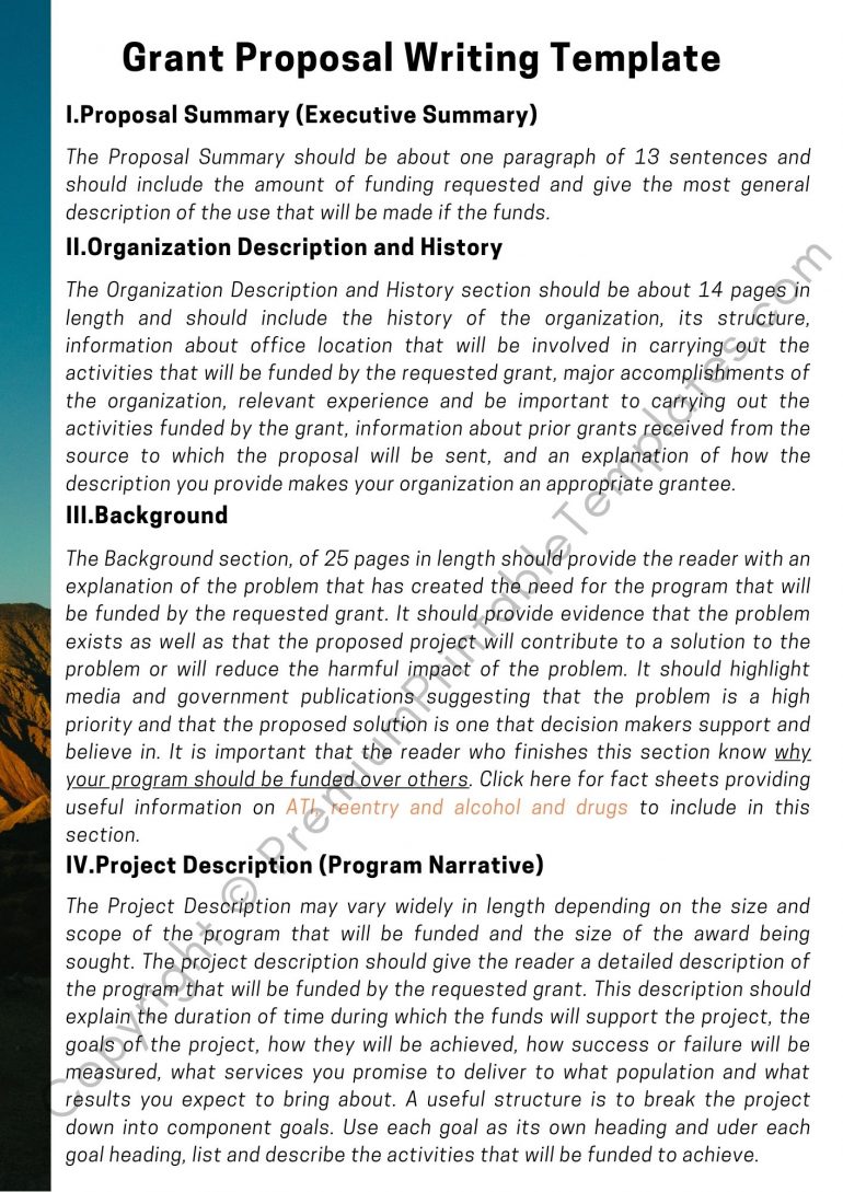 Grant Writing Proposal Sample Printable Template [Pack of 5]