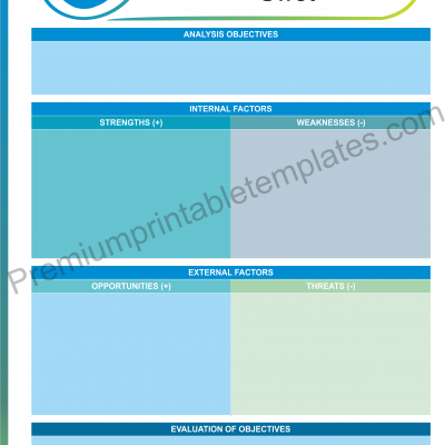 Business Planning SWOT Printable Template in PDF & Word