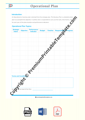 Operational Plan Printable Template in PDF & Word