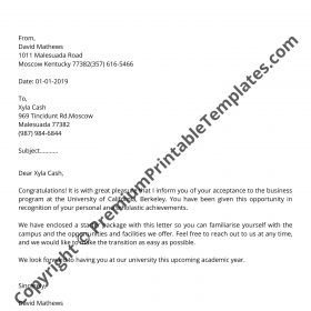 Internship Acceptance Letter | Editable - Premium Printable Templates