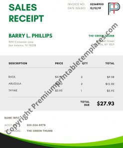 Receipt Template | Premium Printable Templates