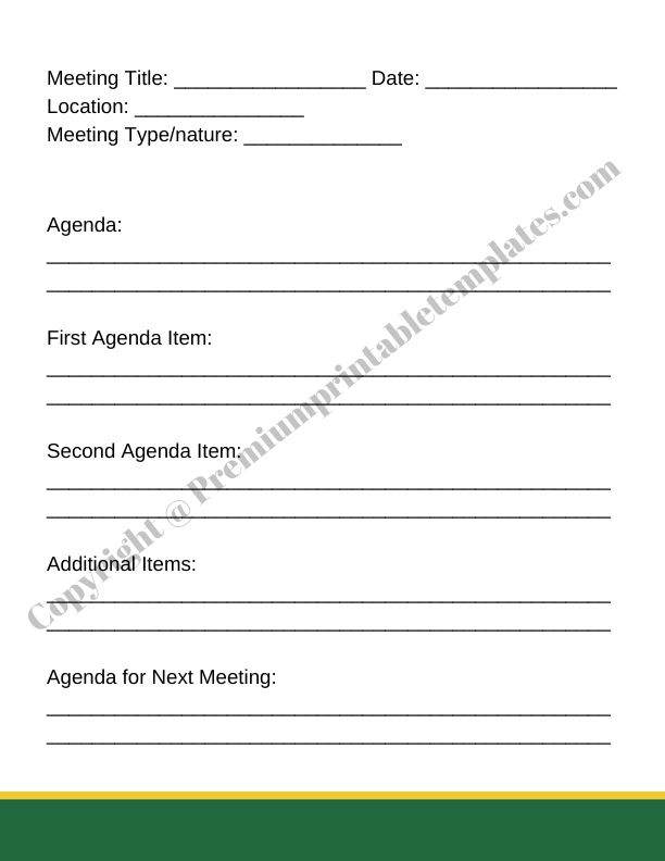 Staff Meeting Minutes Printable Template PDF And Editable