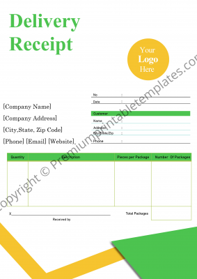 Delivery Receipt Template- Editable & Printable [Pack of 5]