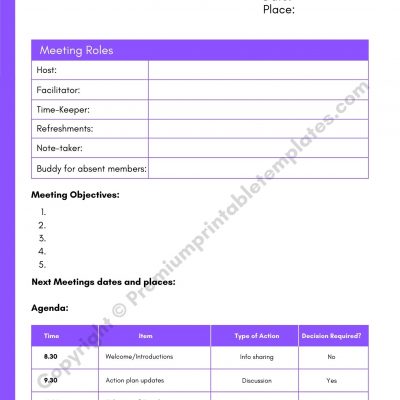 Team Meeting Agenda Template in PDF & Word