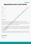 Appreciation Letter to a Teacher Printable Template- PDF & Word [Pack of 5]