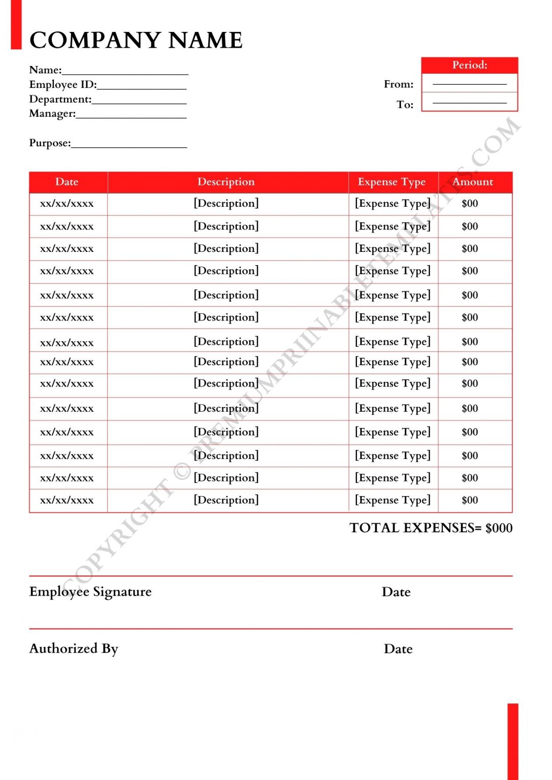 Expense Sheet & Report in PDF and Word [Pack of 3]