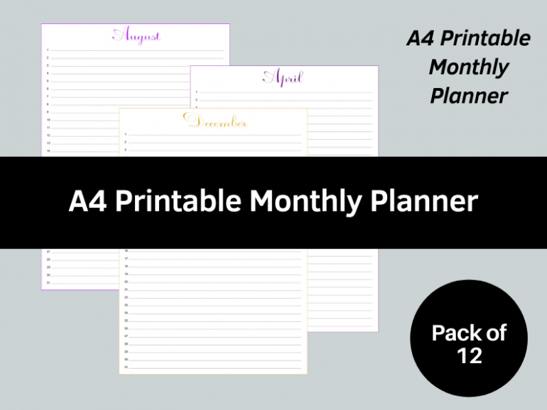 2022 Calendar Bundle | Printable Editable Monthly Calendars [Pack of 26]