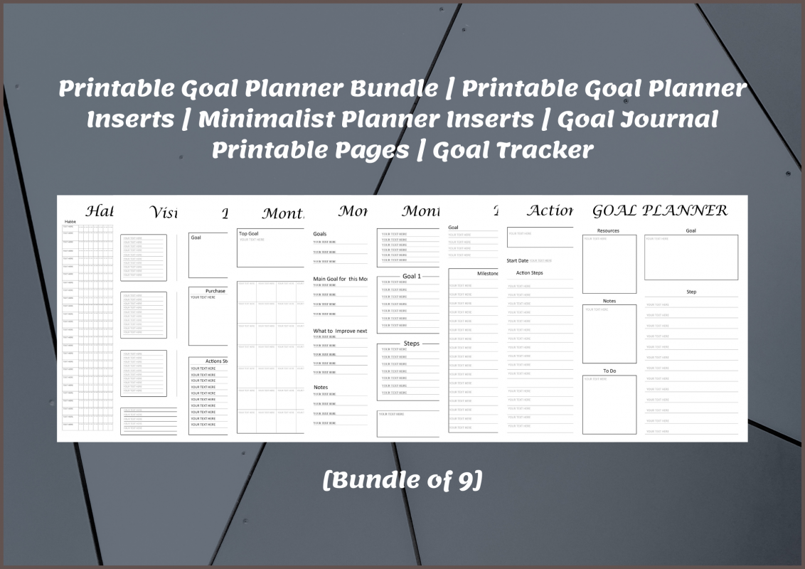 Goal Planner Template Printable in PDF & Word [Pack of 9]
