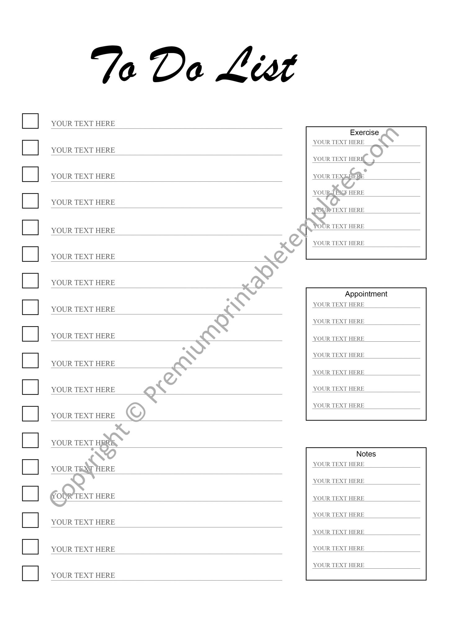 To-Do List Planner Printable Template in Word and PDF [Pack of 4]