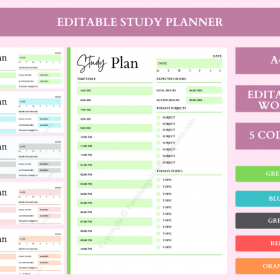 Academic Planner Template in PDF and Word [5 Pages]