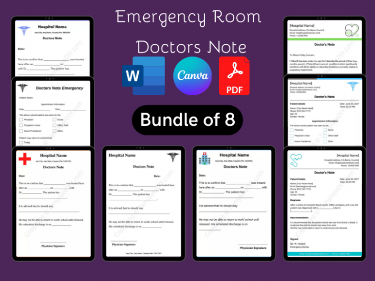 Emergency Room Real Doctors Note for Work Template