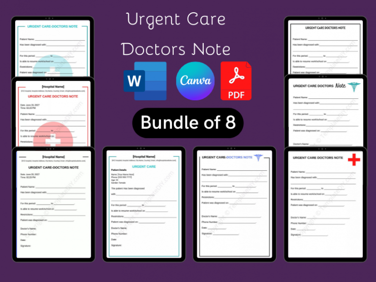 Urgent Care Doctors Note Printable Template in PDF & Word