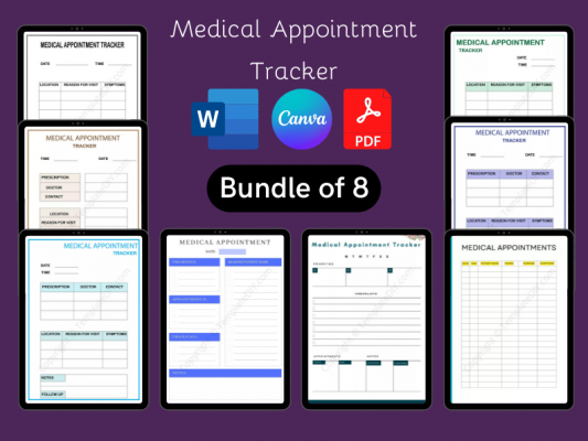 Medical Appointment Tracker Printable Template in Pdf & Word
