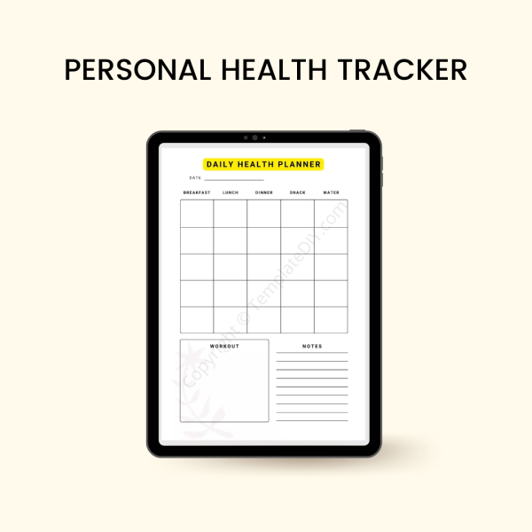Personal Health Tracker Template Printable in Pdf & Word