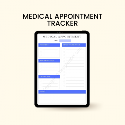 Medical Appointment Tracker Printable Template in Pdf & Word