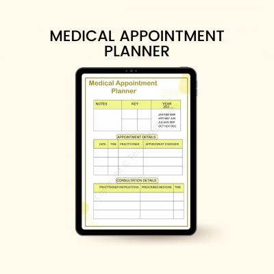 Medical Appointment Planner Template Printable in Pdf & Word
