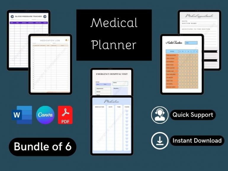 Medical Planner Template Printable in Pdf & Word
