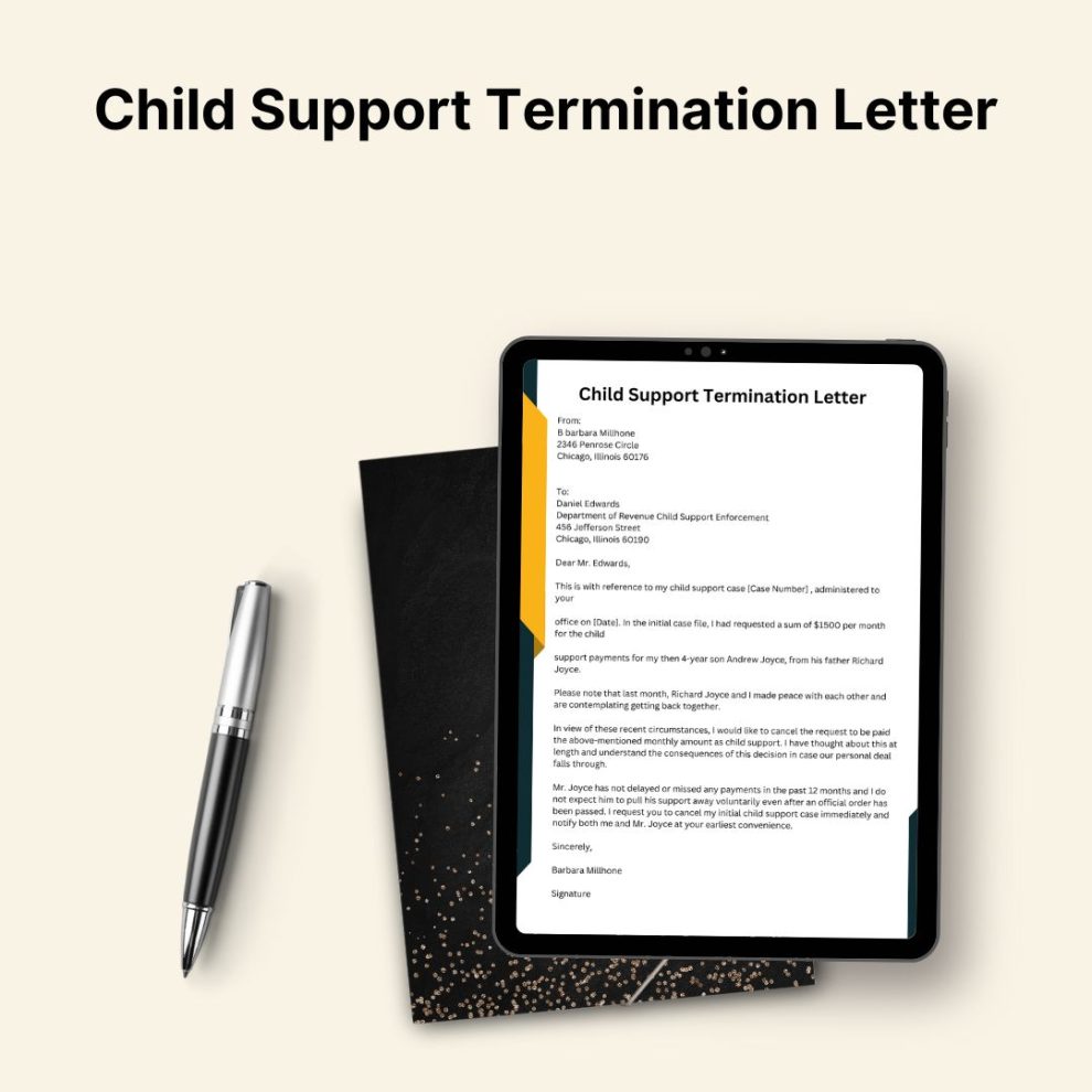 Child Support Termination Letter Template in Pdf & Word