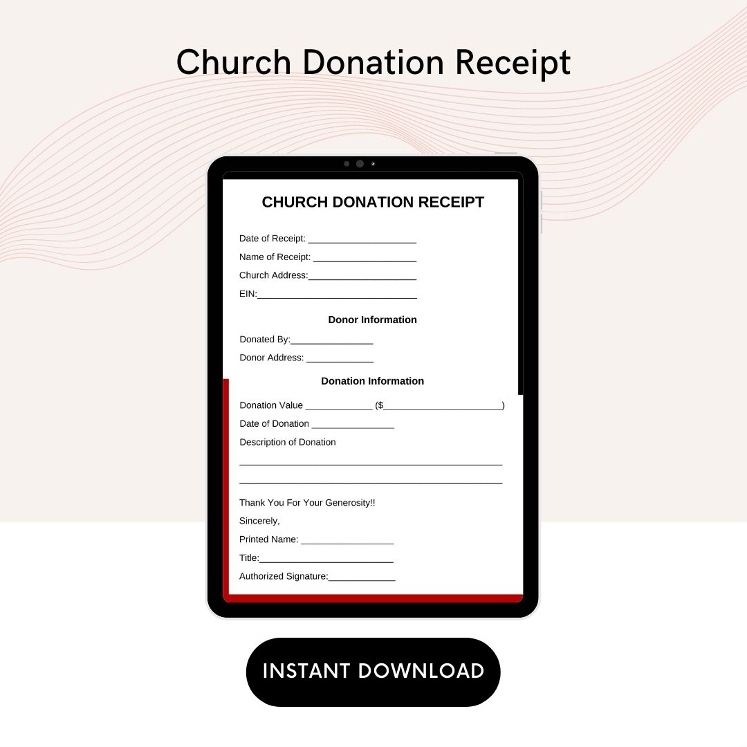 Church Donation Receipt Template Printable [Pdf & Word]