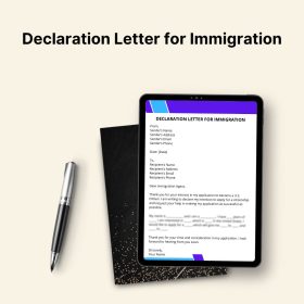 Declaration Letter for Immigration Template in Pdf & Word