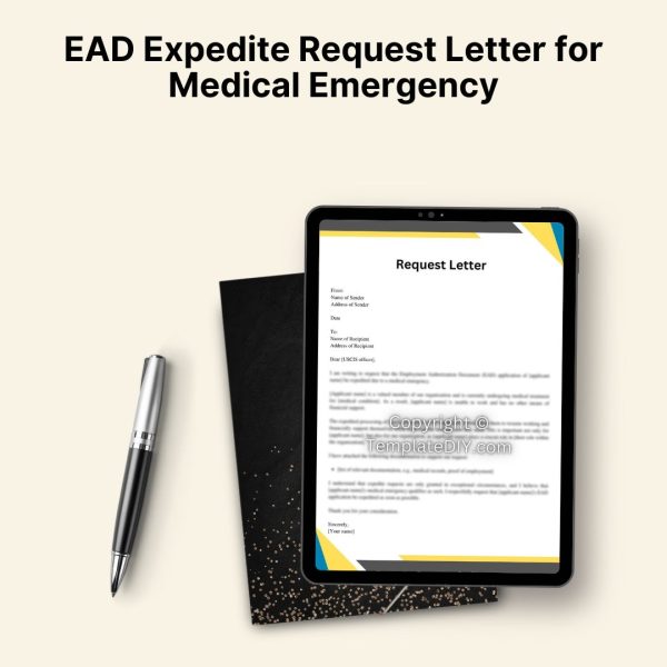 EAD Expedite Request Letter for Medical Emergency