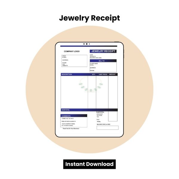 Jewelry Receipt Template [Pdf, Excel & Word] (Pack of 5)