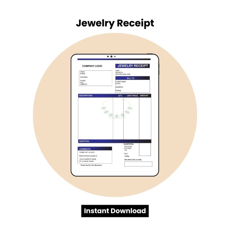 Jewelry Receipt Template [Pdf, Excel & Word] (Pack of 5)