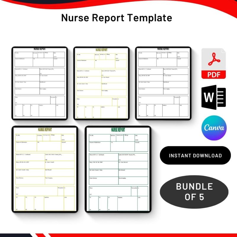 Printable Nurse Report Template Archives - Premium Printable Templates