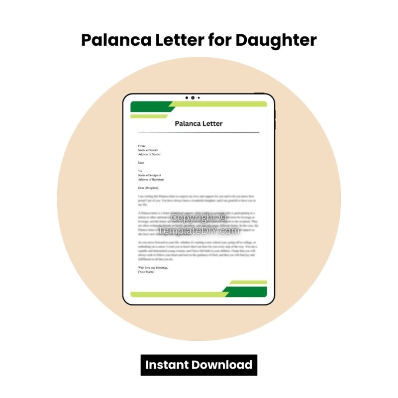 Palanca Letter for Daughter Sample Template in Pdf and Word
