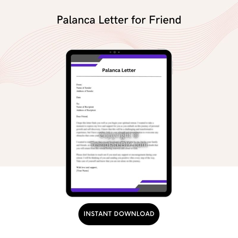 Palanca Letter for Friend Sample Template in Pdf and Word