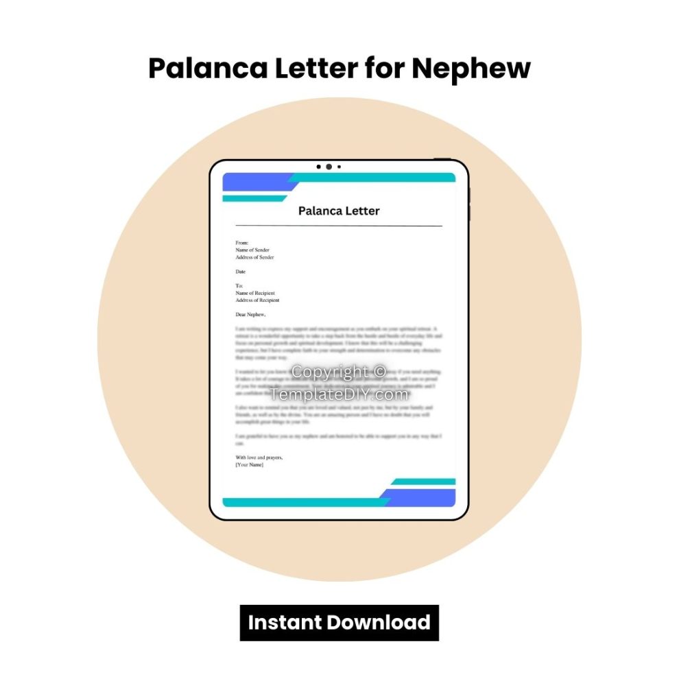 Palanca Letter for Nephew Sample Template in Pdf and Word