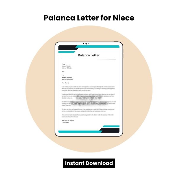Palanca Letter for Niece Sample Template in Pdf and Word