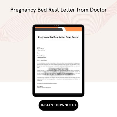 Pregnancy Bed Rest Letter from Doctor in Pdf and Word