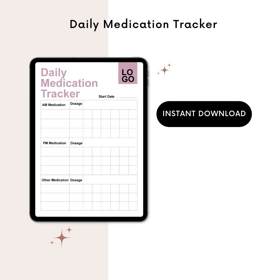 Daily Medication Tracker Template Printable in PDF & Excel