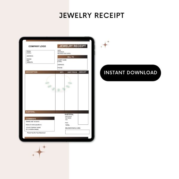 Jewelry Receipt Template [Pdf, Excel & Word] (Pack of 5)