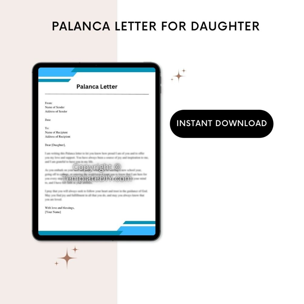 Palanca Letter for Daughter Sample Template in Pdf and Word