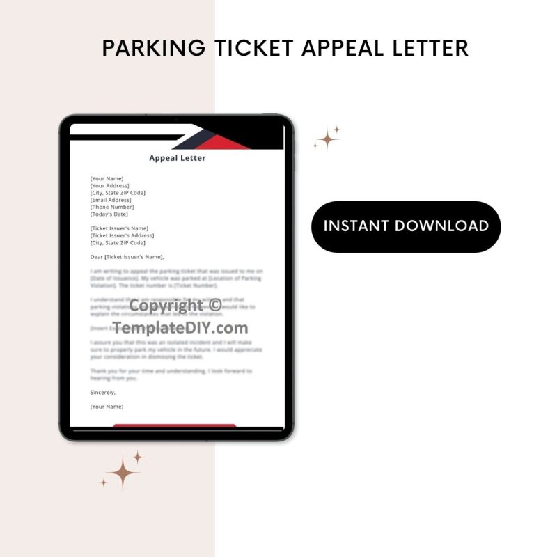 Parking Ticket Appeal Letter Sample Template in Pdf & Word