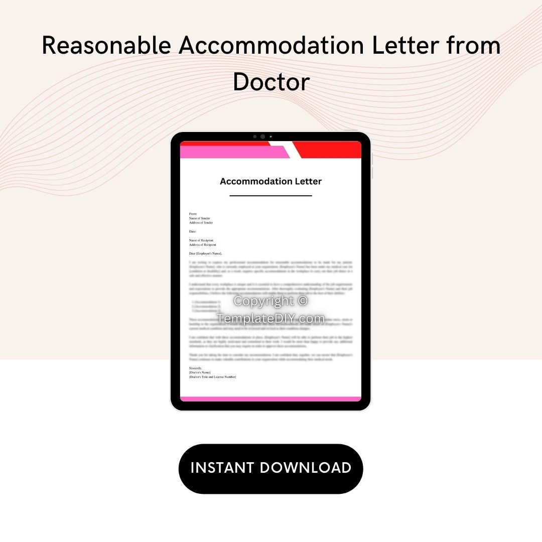 Reasonable Accommodation Letter From Doctor In Pdf And Word