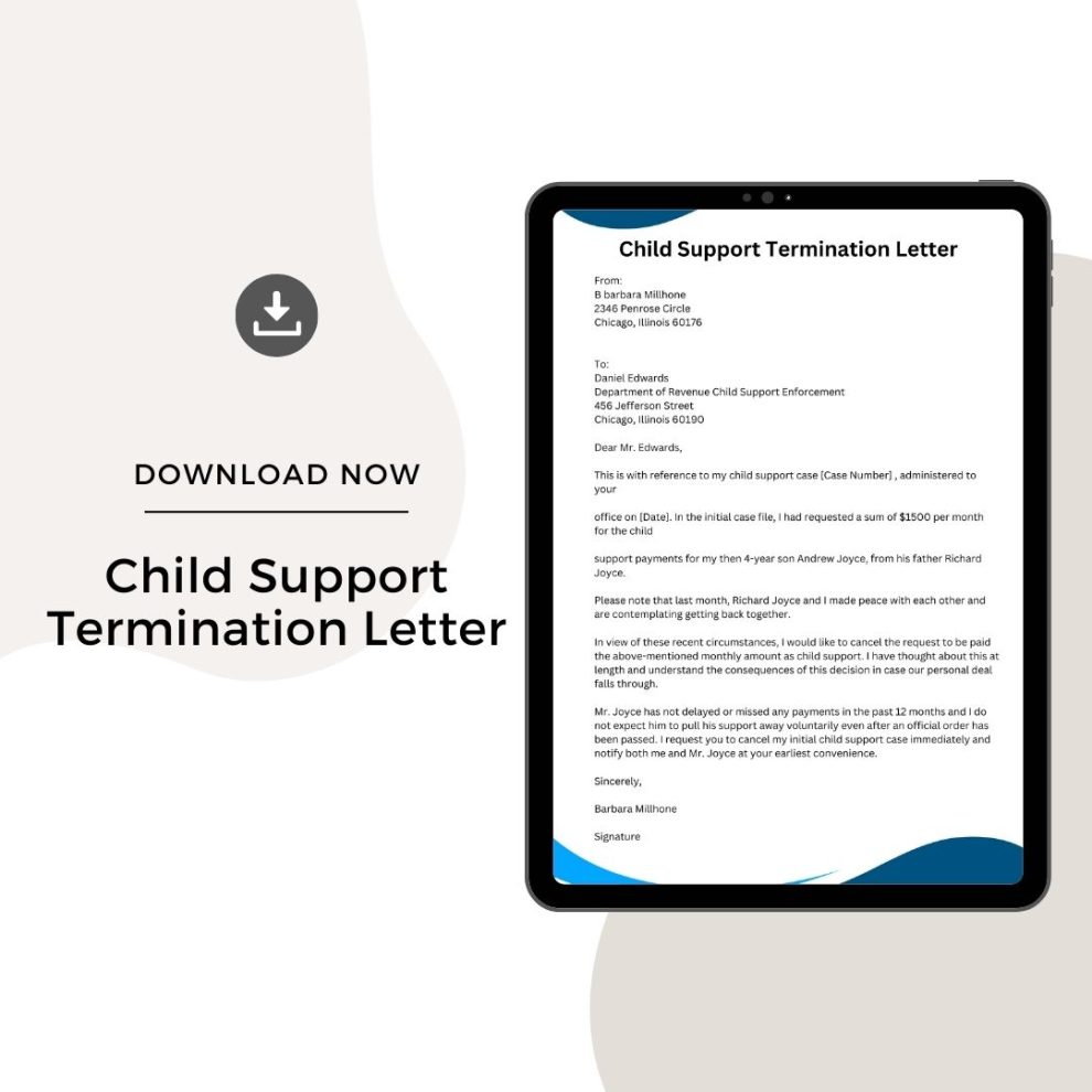 Child Support Termination Letter Template in Pdf & Word