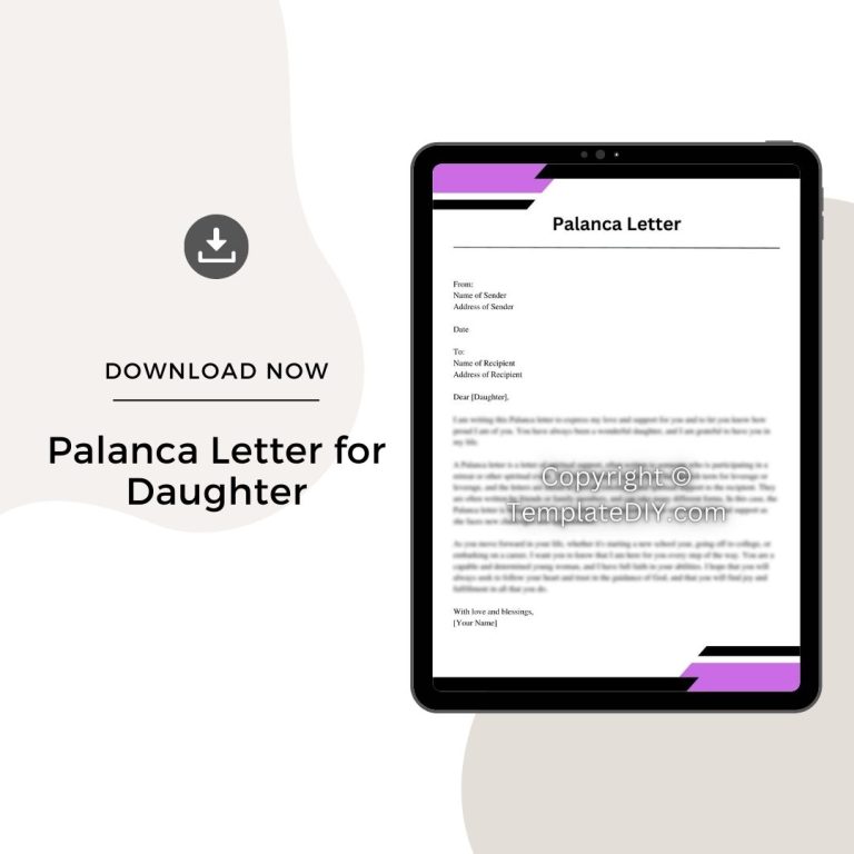 Palanca Letter for Daughter Sample Template in Pdf and Word