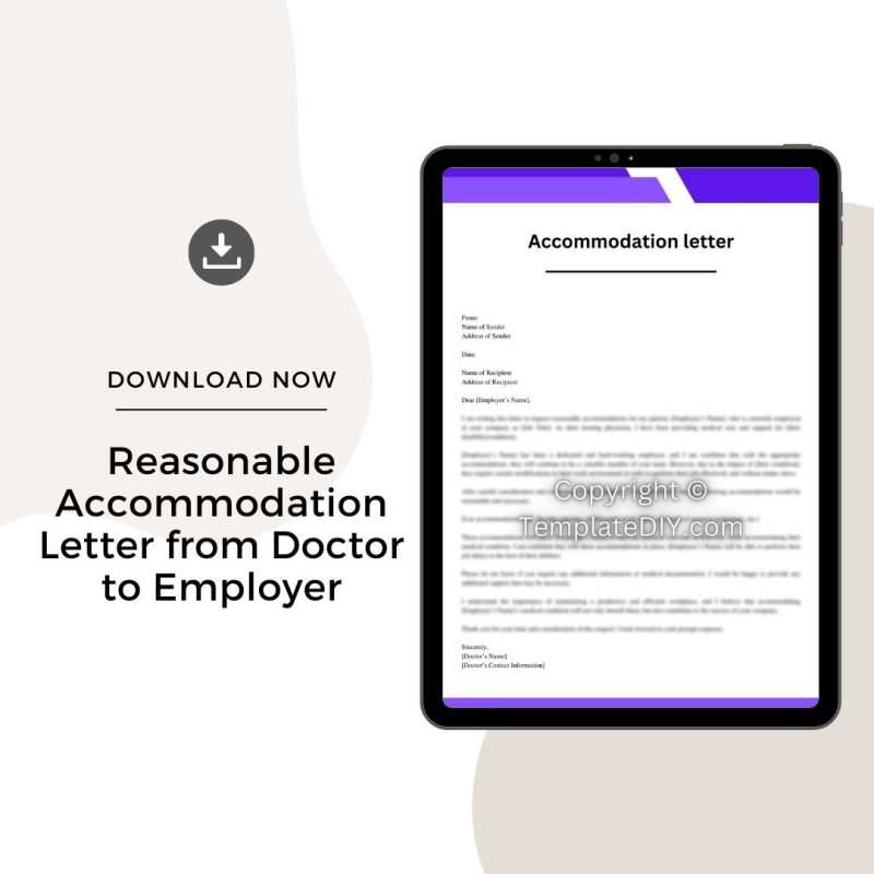 Reasonable Accommodation Letter from Doctor to Employer