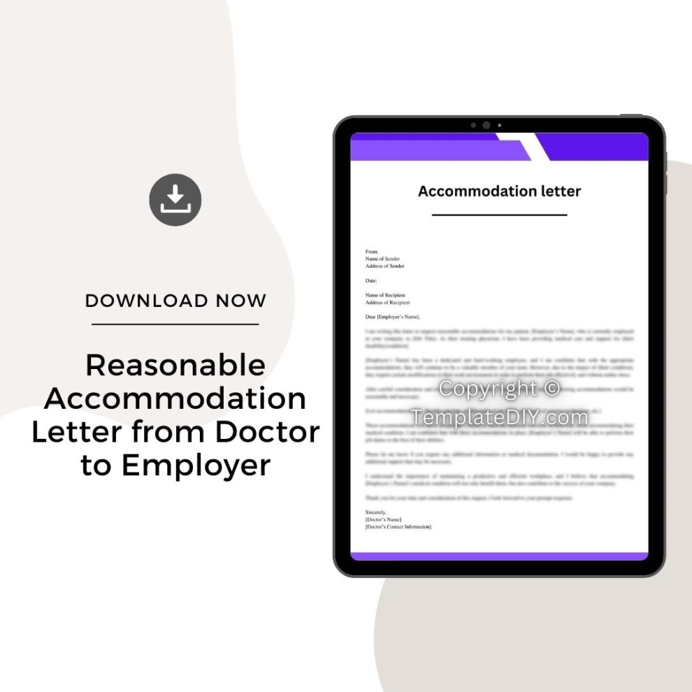 Reasonable Accommodation Letter from Doctor to Employer