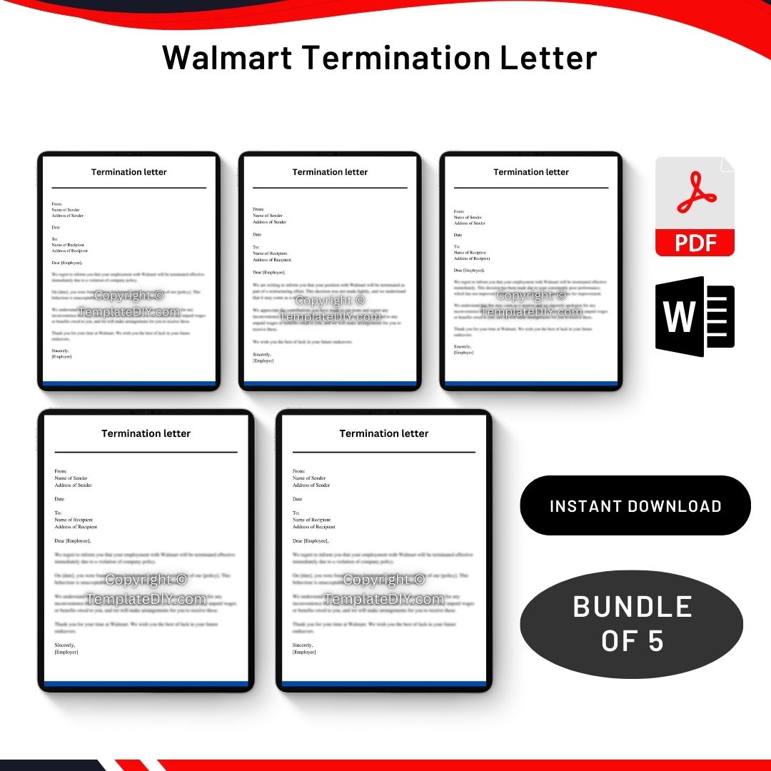 Walmart Termination Letter Sample Template in Pdf and Word